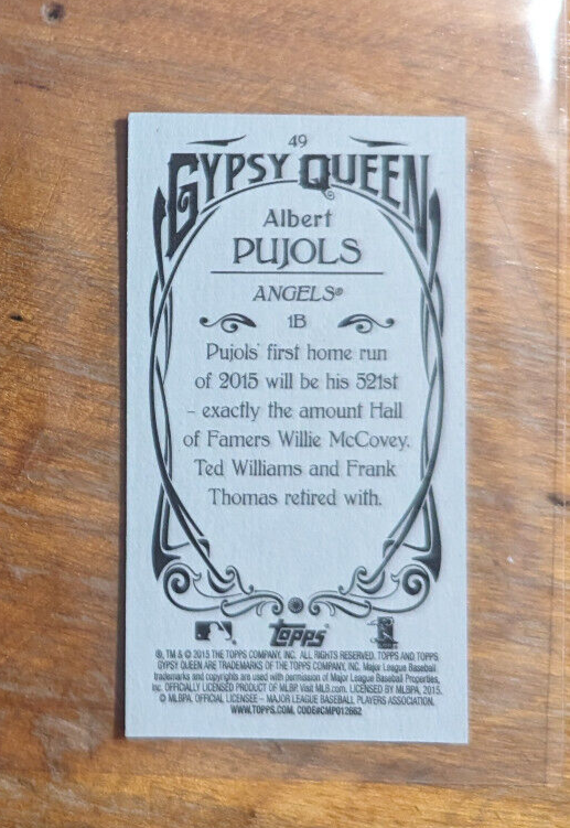 2015 Topps Gypsy Queen Mini #49 Albert Pujols Angels | eBay
