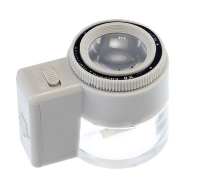8x Illuminated Adjustable-Focus Loupe Magnifier Glass Lens 1-1/4"(23m ...