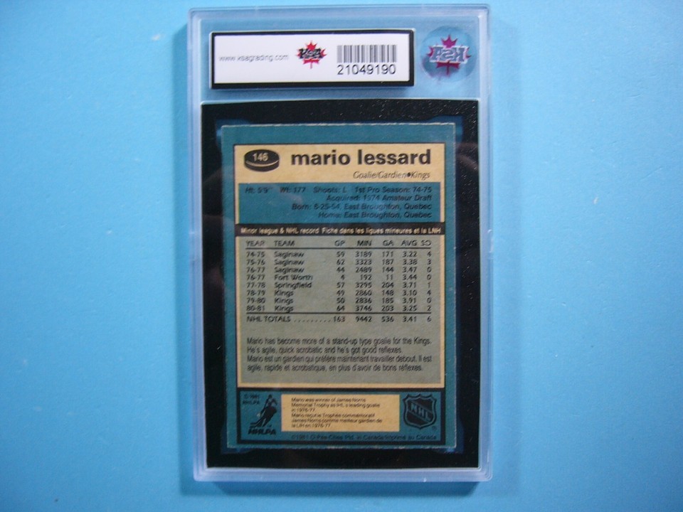 1981/82 O-PEE-CHEE HOCKEY CARD #146 MARIO LESSARD KSA 8.5 NM/MINT+ ...