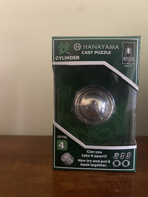 NEW in BOX Hanayama Cast Puzzle Cylinder Level 4 Brain Teaser #30811 | eBay