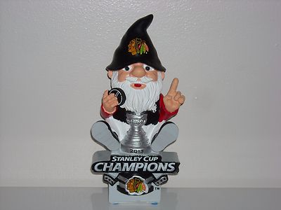 CHICAGO BLACKHAWKS 2013 Stanley Cup Champs Garden Gnome Statue Figurine ...