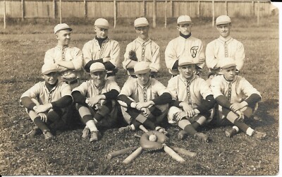 early 1900 baseball postcard town team or school team real photo | eBay