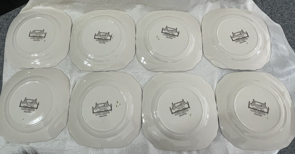 8 VINTAGE Johnson Brothers SHERATON 7.75" Square Plates Made In England ...