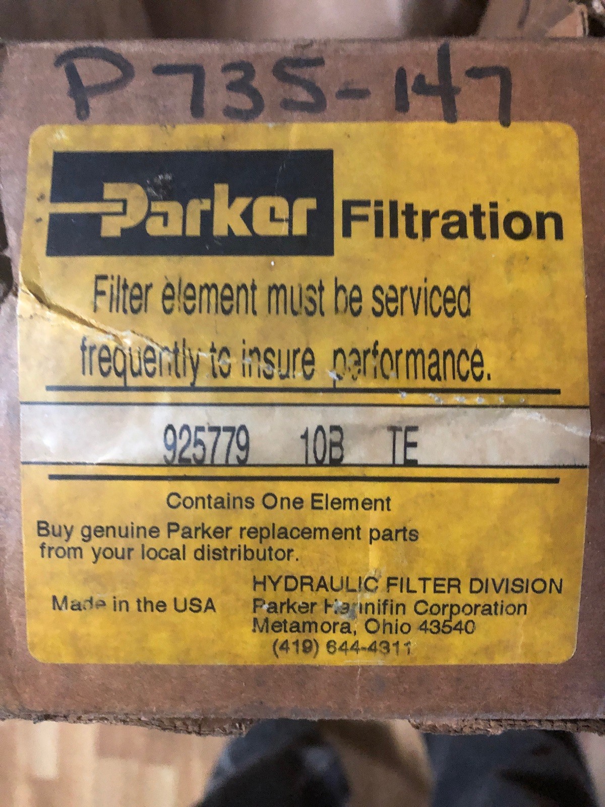 PARKER 925779 10B HYDRAULIC FILTER. F4L | eBay