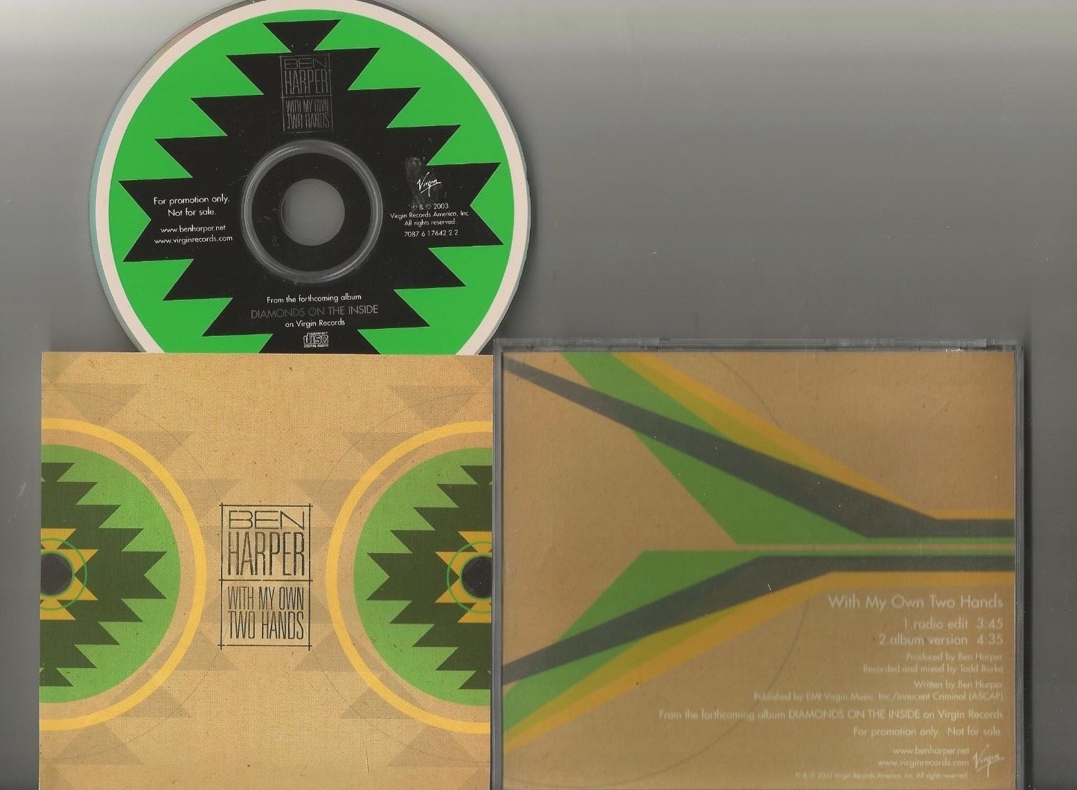 Ben Harper - With My Own Two Hands US Promo CD single 2 vers. Radio ...