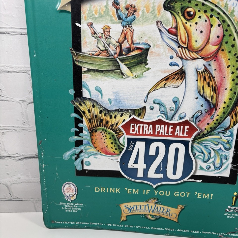 SWEETWATER BREWING EXTRA PALE 420 Fish Metal Craft Beer Sign IPA 23.5 ...