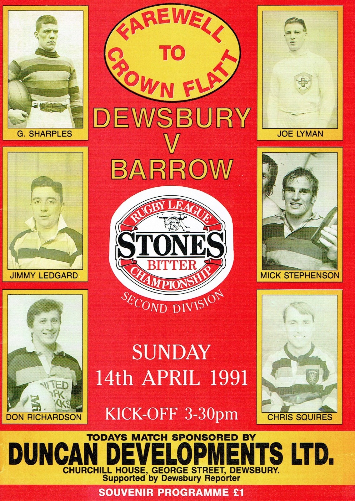 DEWSBURY RUGBY LEAGUE MATCH PROGRAMMES X (SIX ) 1968 1973 1976 1988 ...