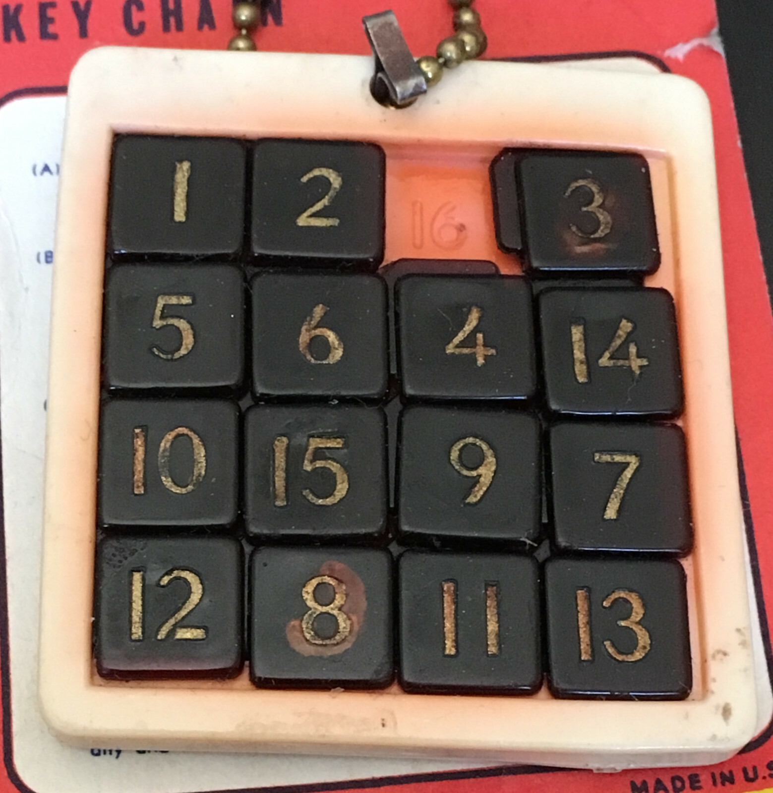 Vintage Plas-Trix 16 And 34 Key Chain Numbers Slide Puzzle | eBay