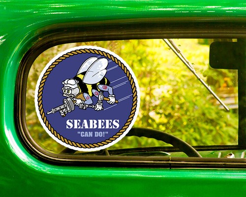 2 U.S. NAVY SEABEES Can Do DECALs Sticker Bogo For Car Bumper Window | eBay