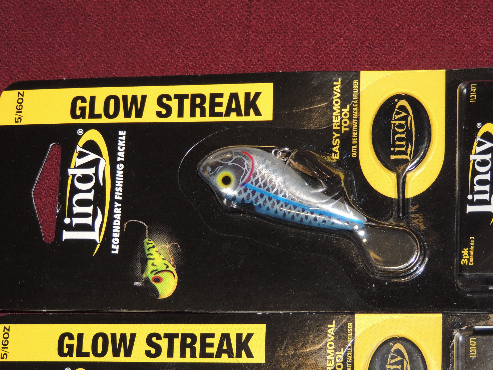 4 New Lindy Glow Streak Ice Fishing Open Water Jigs 5/16oz Xtra Glow ...