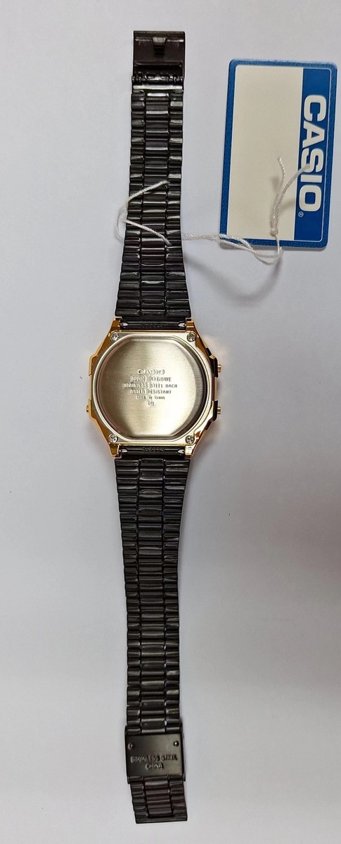 Casio A168WEGB-1B Black and Gold Ion Plated Retro Vintage Casio A168WEGB-1B Black and Gold Ion Plated Retro Vintage