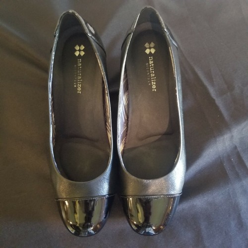 Naturalizer Necile Black Lea/Shy Size 10 Women's Wedge Heel Shoes ...