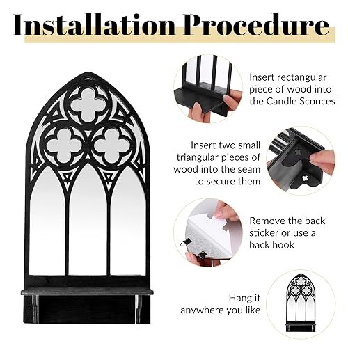 Gothic Sconces Wall Decor Set of 2, Arched Church Wall Sconces ...