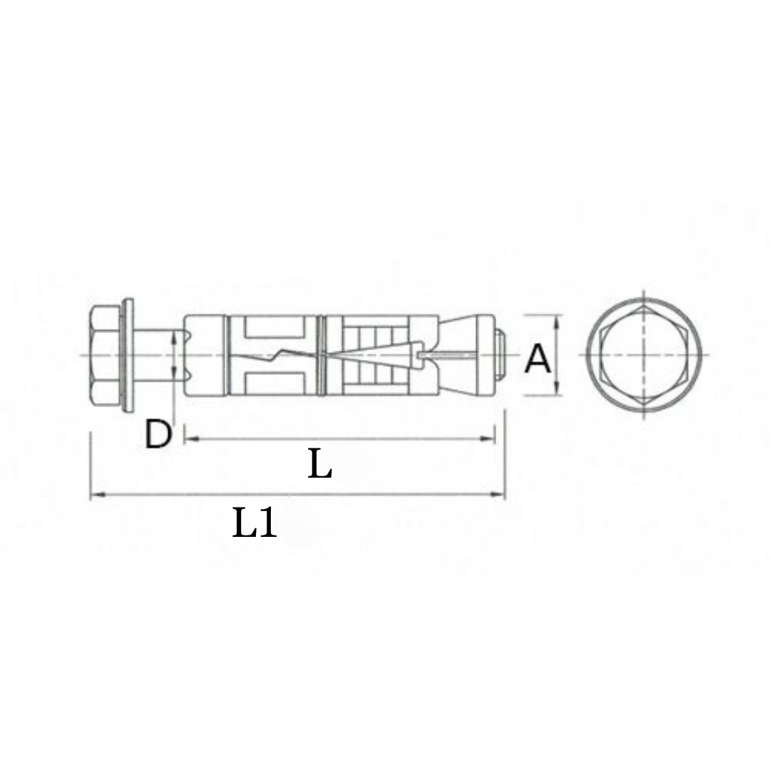 Shield Anchor Loose Bolt Heavy Duty Masonry Fixing Brick Rawl Bolt M6 ...