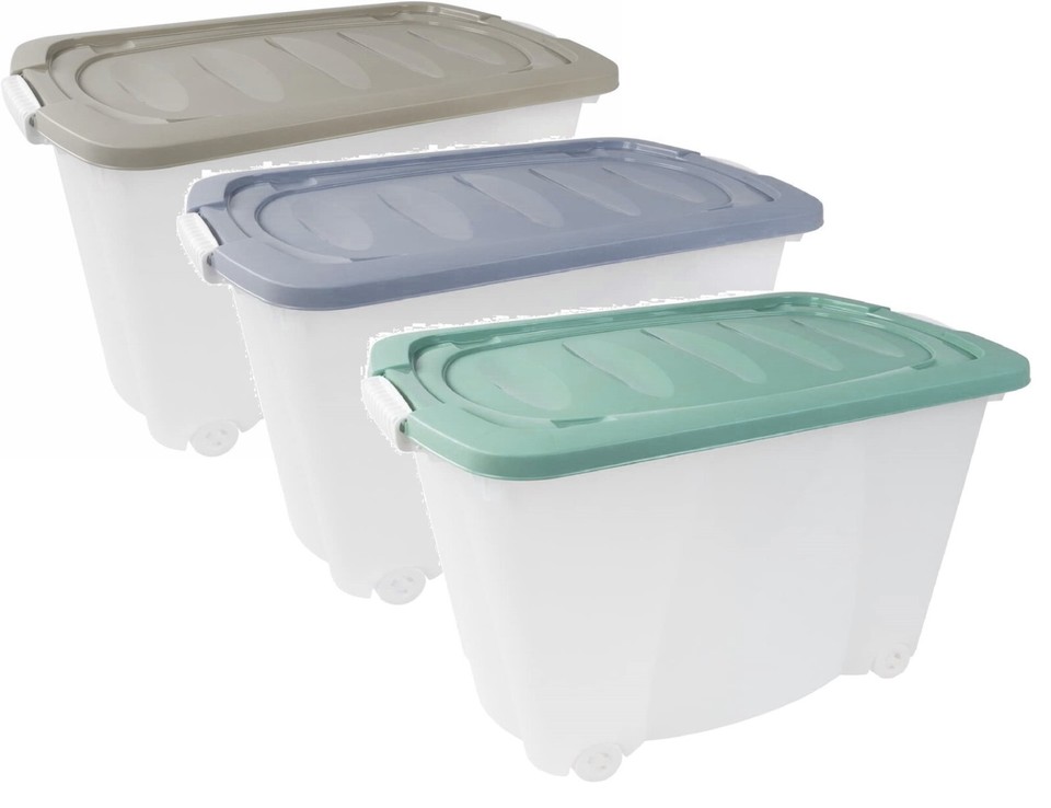 17, 30 ,45 Liter Box mit Deckel Aufbewahrungsbox Plastik Lagerbox ...