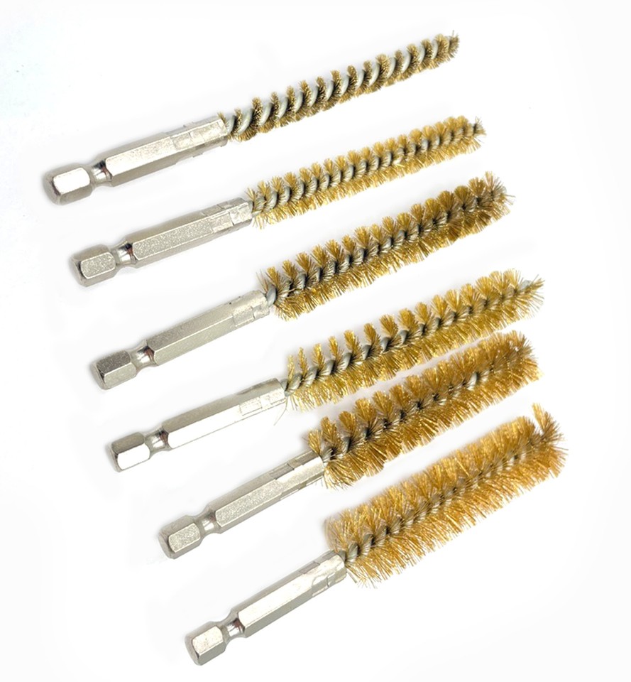 6X New Different Sizes Bore cleaning Brush set with 1/4 Inch Hex Shank ...