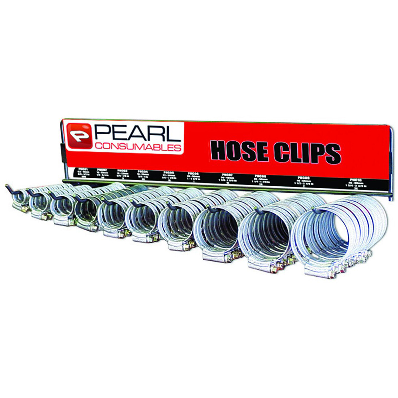 Premium Hose Clip Stand with 100 Assorted Sized Clips Workshop Garage ...