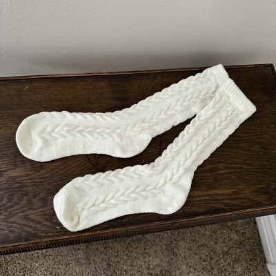 New Women’s Cream Knit Socks European Style | eBay