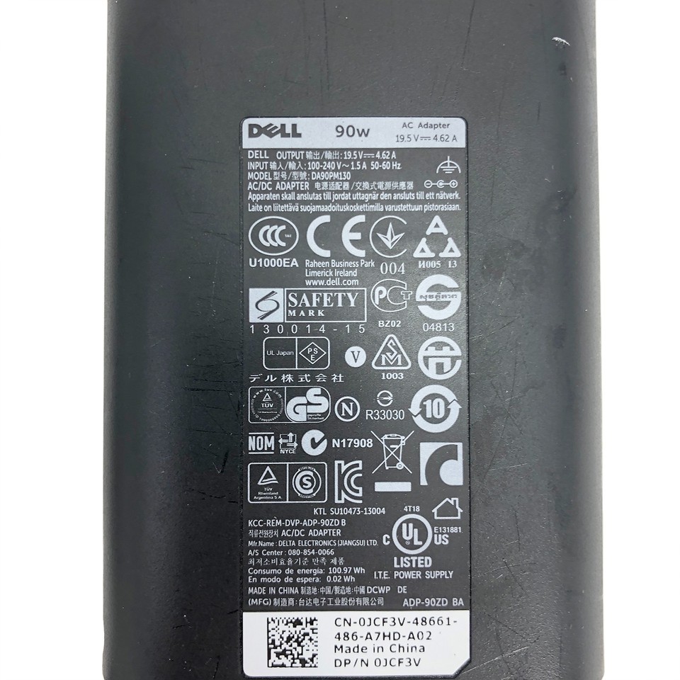 Genuine Dell LA90PM130 Slim AC Adapter 19.5V 4.62A Laptop Charger 90W ...