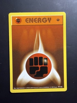 [NM+] Pokemon 1st Edition Base Set Shadowless Fighting Energy 97/102 | eBay