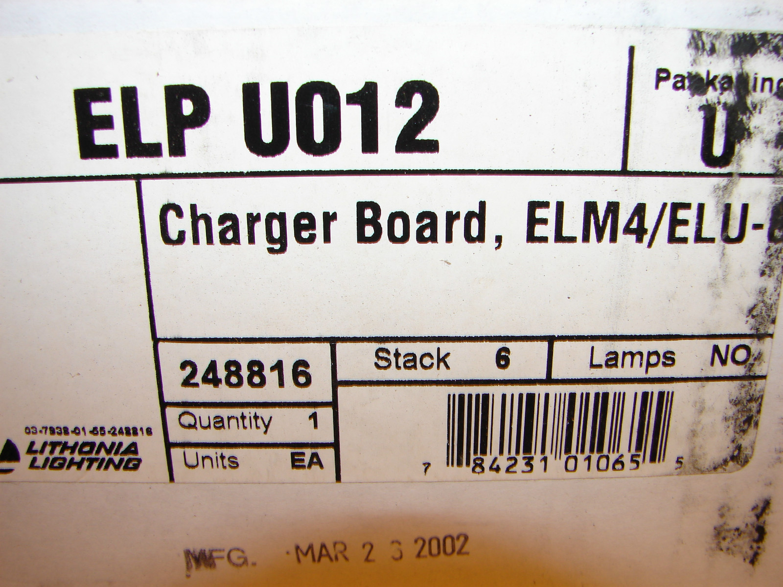 *NEW* LITHONIA ELP U012 CHARGER BOARD FOR ELM4/ELU | eBay