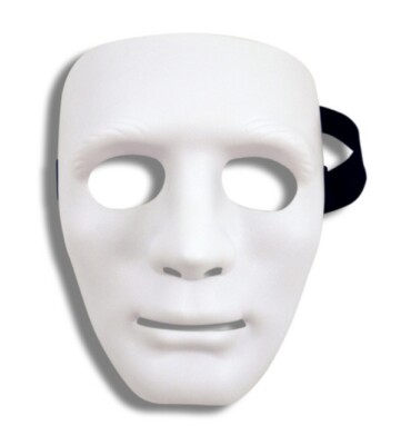 Deluxe Robot White Plain Mask~Purge Style~Halloween Scary Ghost Mask ...