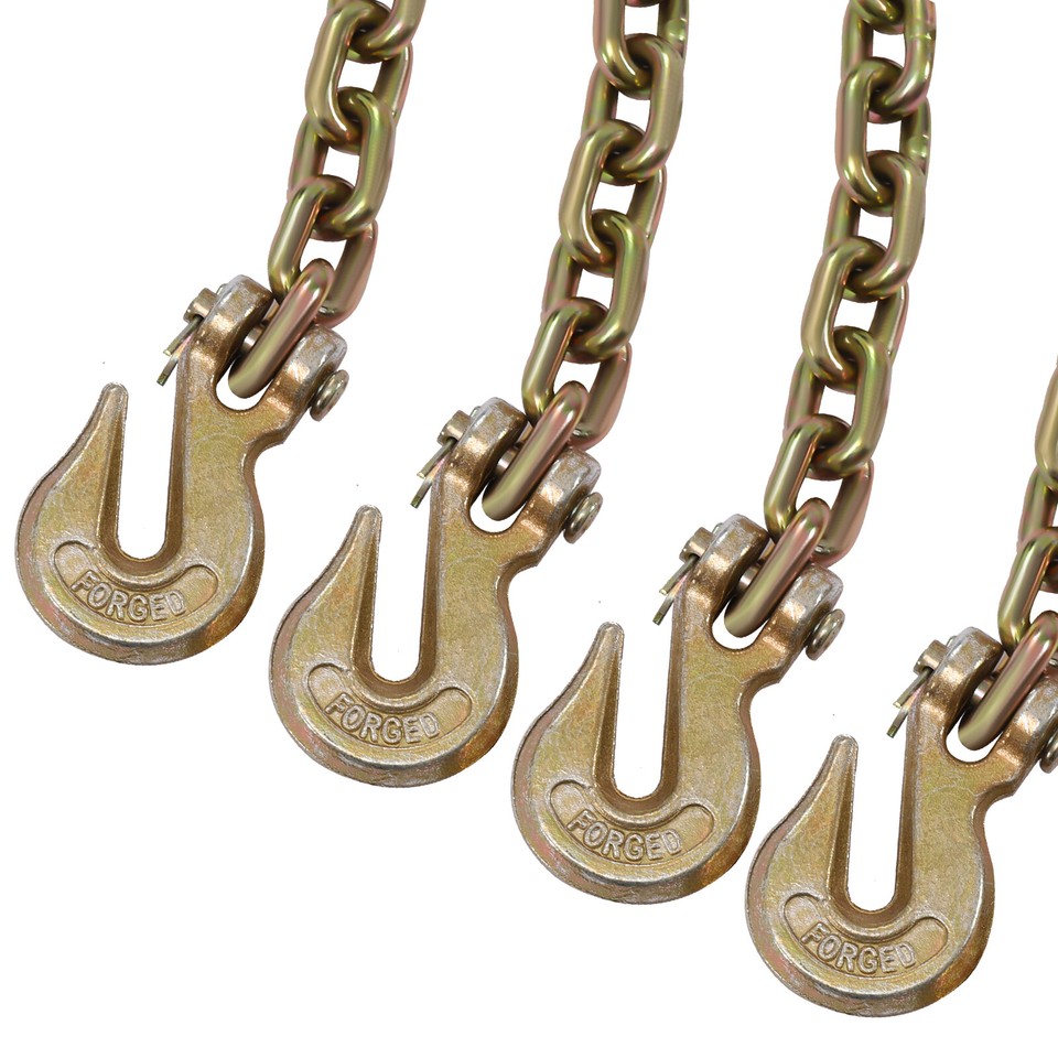 4 Pack 5/16"-3/8" Chain and Binder Kit Ratchet Load Binder w/ 4x 20ft ...
