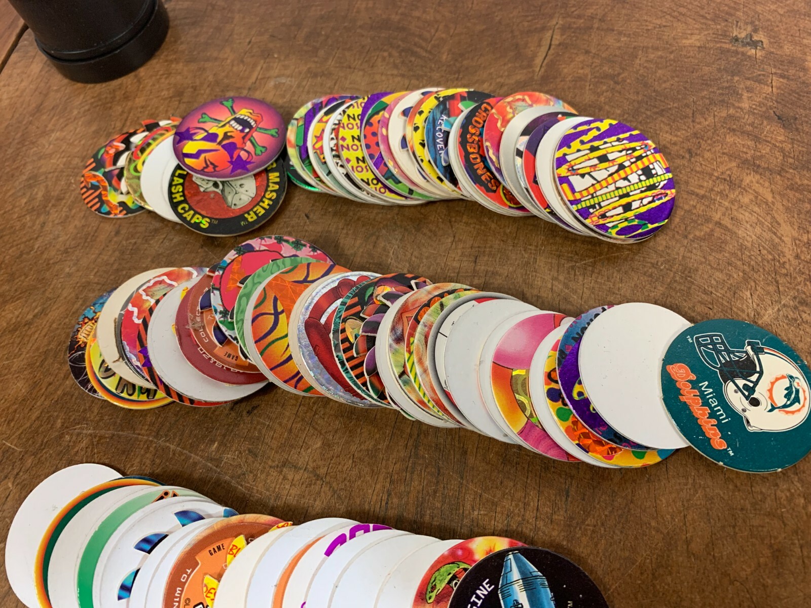 Vintage Pogs Milk Cap Game Toy Slammer 8 Ball Tube Case POG Lot ...