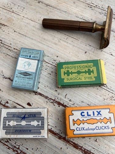 Vintage Clix razor and 4 boxes of misc razor blades | eBay