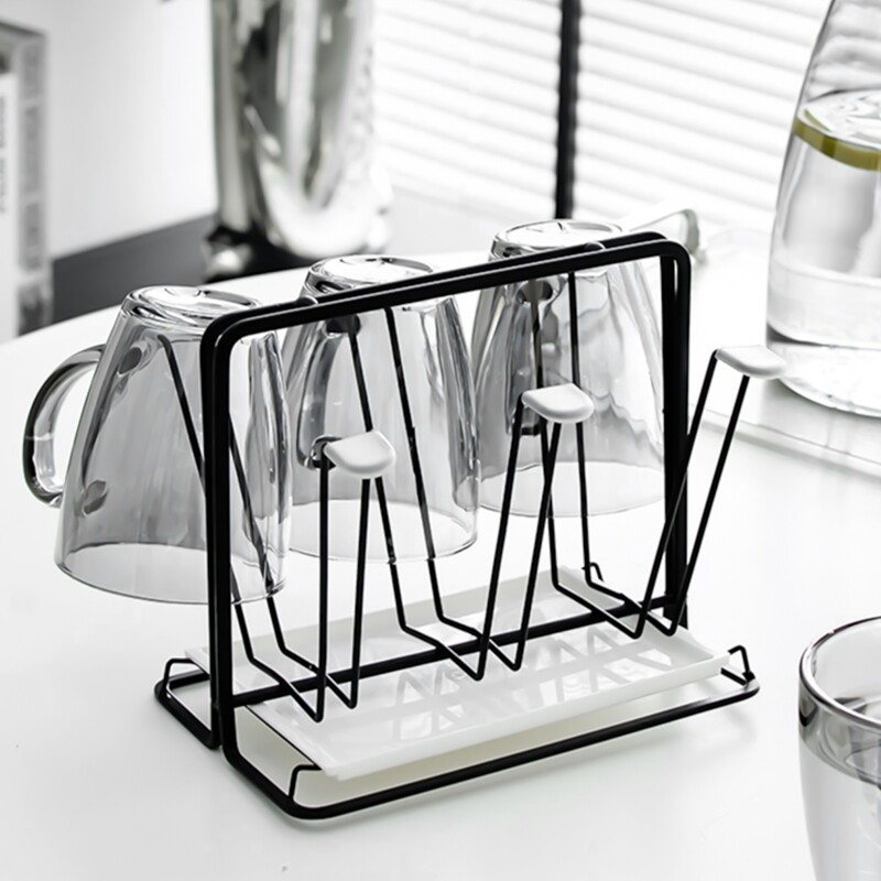 6 Bottle Dish Drainer Metal Bottle Holder, Drip Rack for Vessels with ...