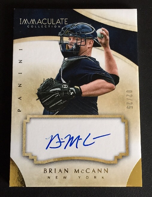 2014 PANINI IMMACULATE COLLECTION BRIAN MCCANN AUTO AUTOGRAPH 2/25 ...