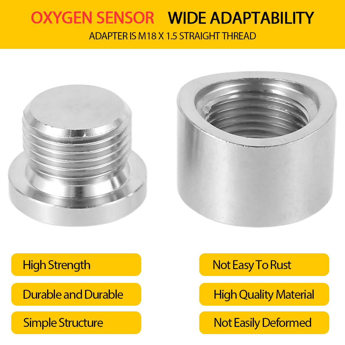 Oxygen Sensor Bung Stainless Steels Oxygen Mounting Bungs and Adapter ...