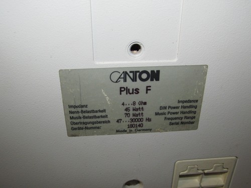 Vintage Pair Of Canton Plus F Speakers, Working | eBay