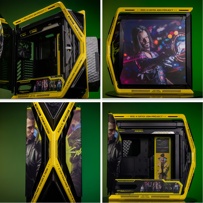 ASUS ROG HYPEION GR701 Cyberpunk Theme Customized Case + 4PC UV Light ...