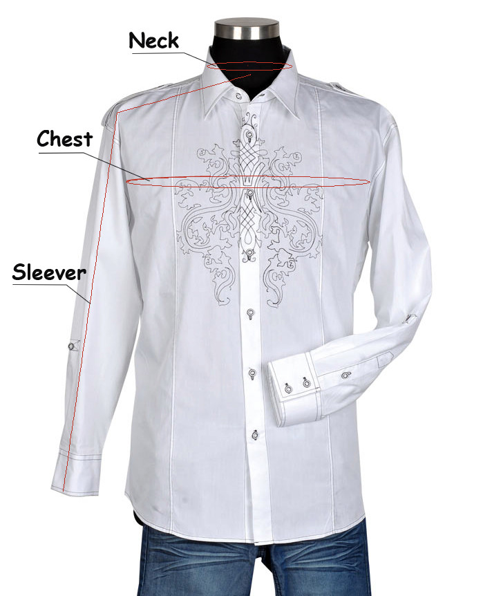 Men's casuasl shirt with embroidered design by Milano Moda Style SG43 ...