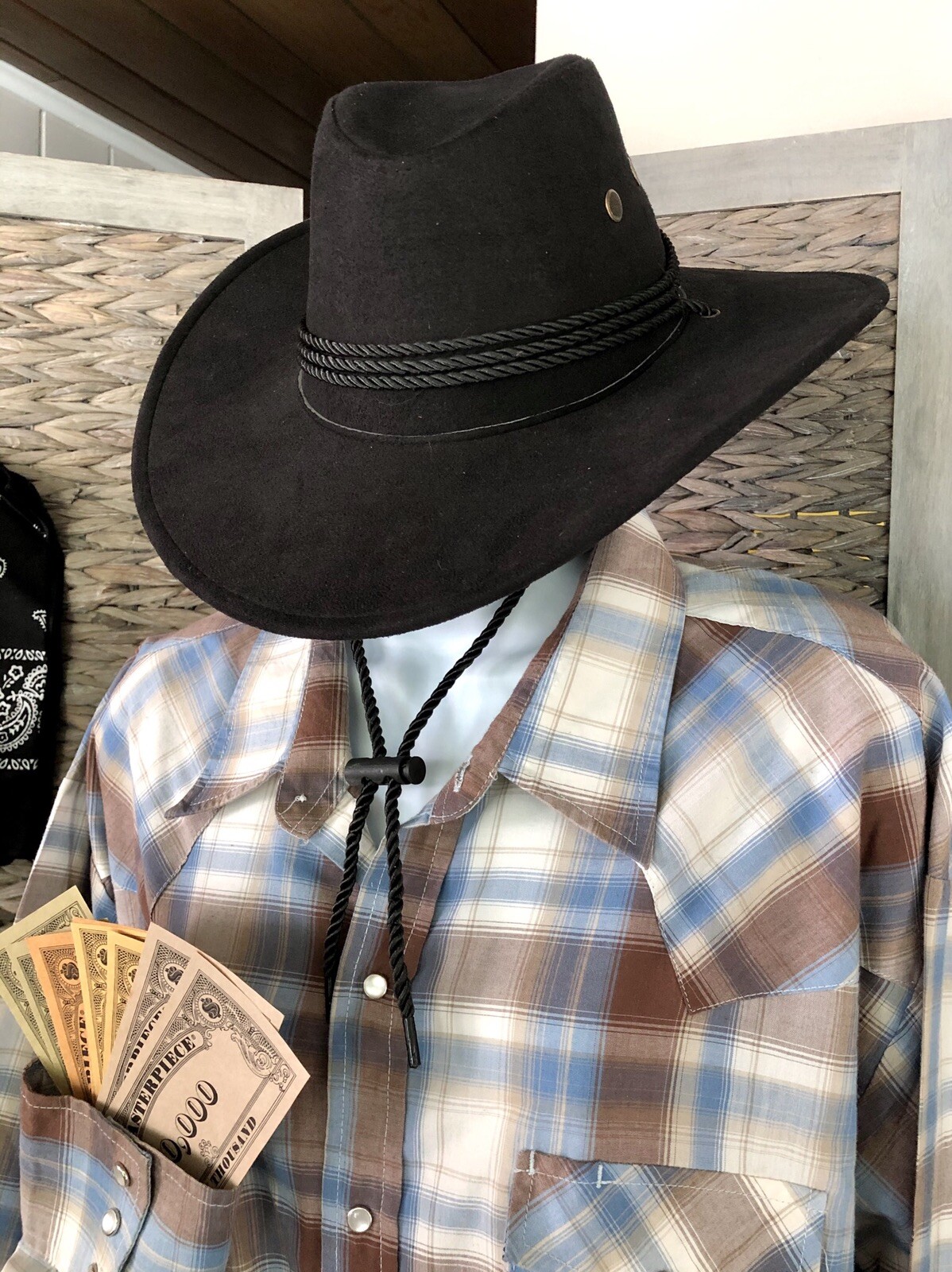 5 PC Retro Western Cowboy Outlaw Bounty Hunter Costume Set OOAK Gun Hat ...