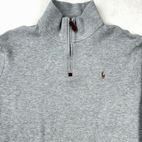 POLO RALPH LAUREN 1/4 Zip Pullover Mens XL Gray Pony 1/4 Zip Pullover ...