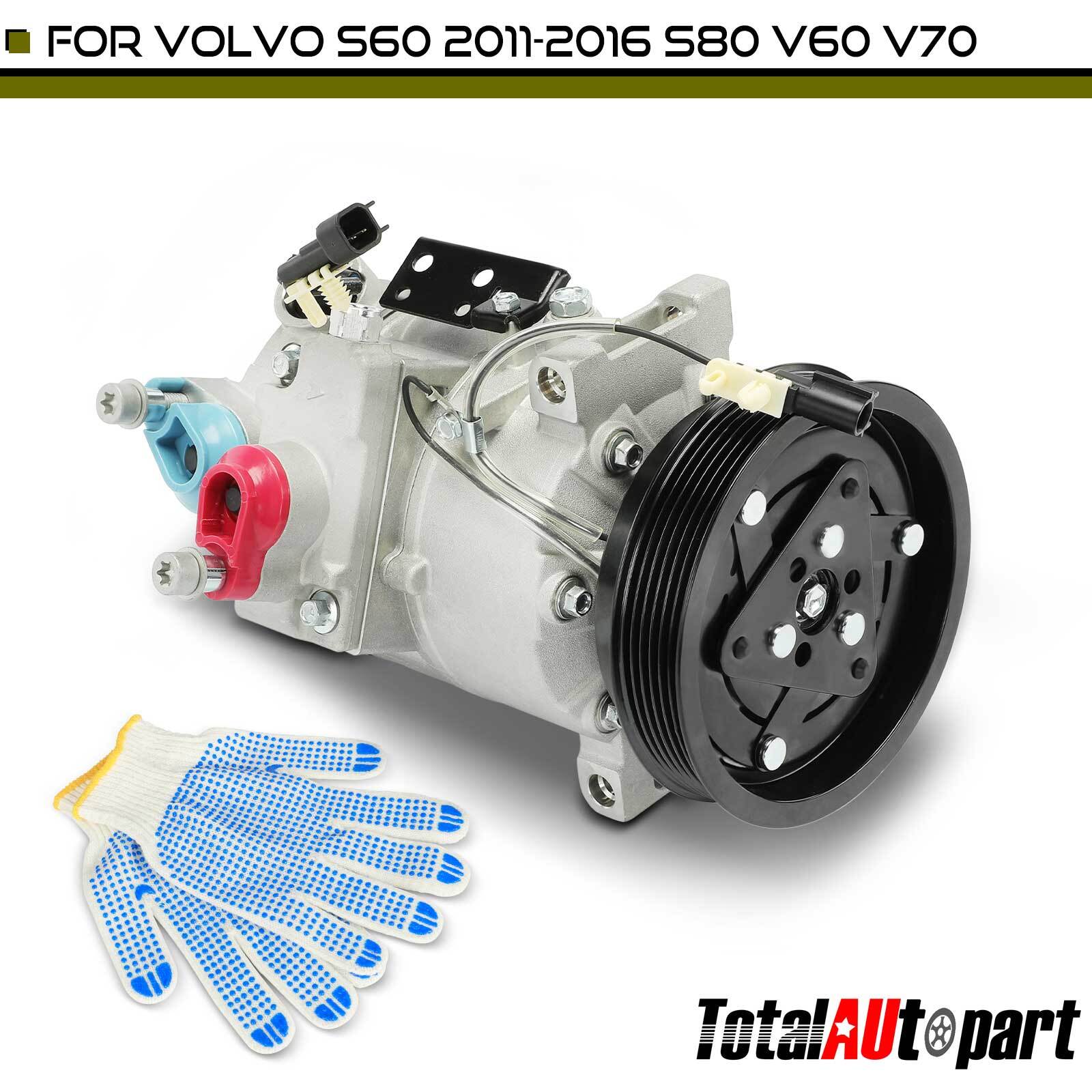 AC A/C Compressor for Volvo S60 2011-2016 S80 2010-2015 V60 2015-2016 ...