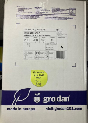 Grodan Delta Big Mama Block 8 in x 8 in x 8 in (Case of 18) | eBay
