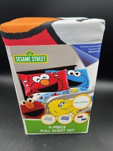 Sesame Street 4-piece Full sheet set Elmo Cookie Monster Big Bird Squad ...