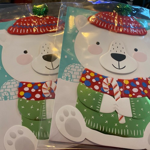 Lot 4 New Papyrus Christmas 3D Polar Bear Gift Bags So Cute! | eBay