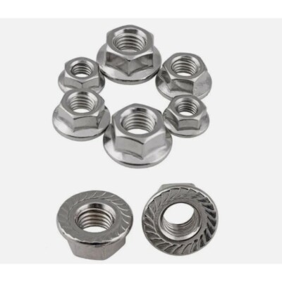 300PCS M6 Opposite teeth 304 SSHexFlange nutHexFlangeNuts Non-slip Nuts ...
