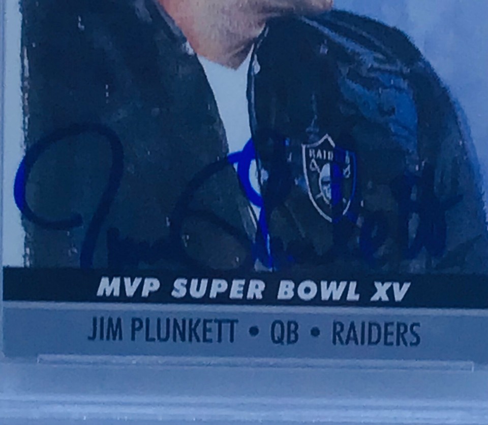 Oakland Raiders JIM PLUNKETT autograph signed auto Super Bowl MVP card ...