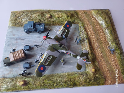 Built Airfix 1:72 D Day Air Assault Diorama Set Hawker Typhoon Vehicles ...