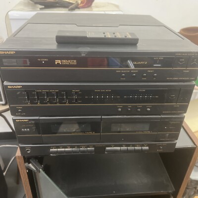 Sharp SG-F800 Stereo Turntable Dual Cassette w/remote. Everything Works ...