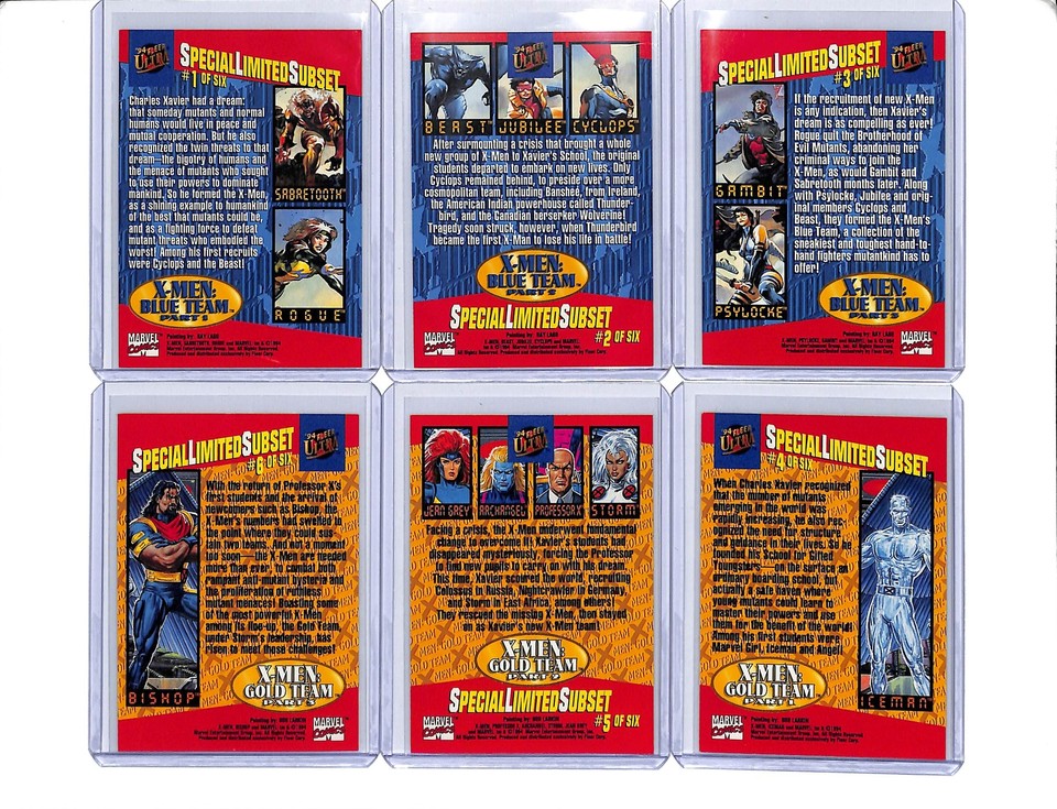 (6) Lot 1994 Fleer Ultra Marvel X-Men Team Triptych Complete Set | eBay