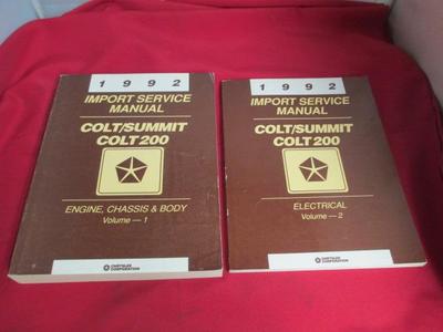Pair 1992 Colt Summit Colt 200 Service Manual Electrical Engine Chassis ...