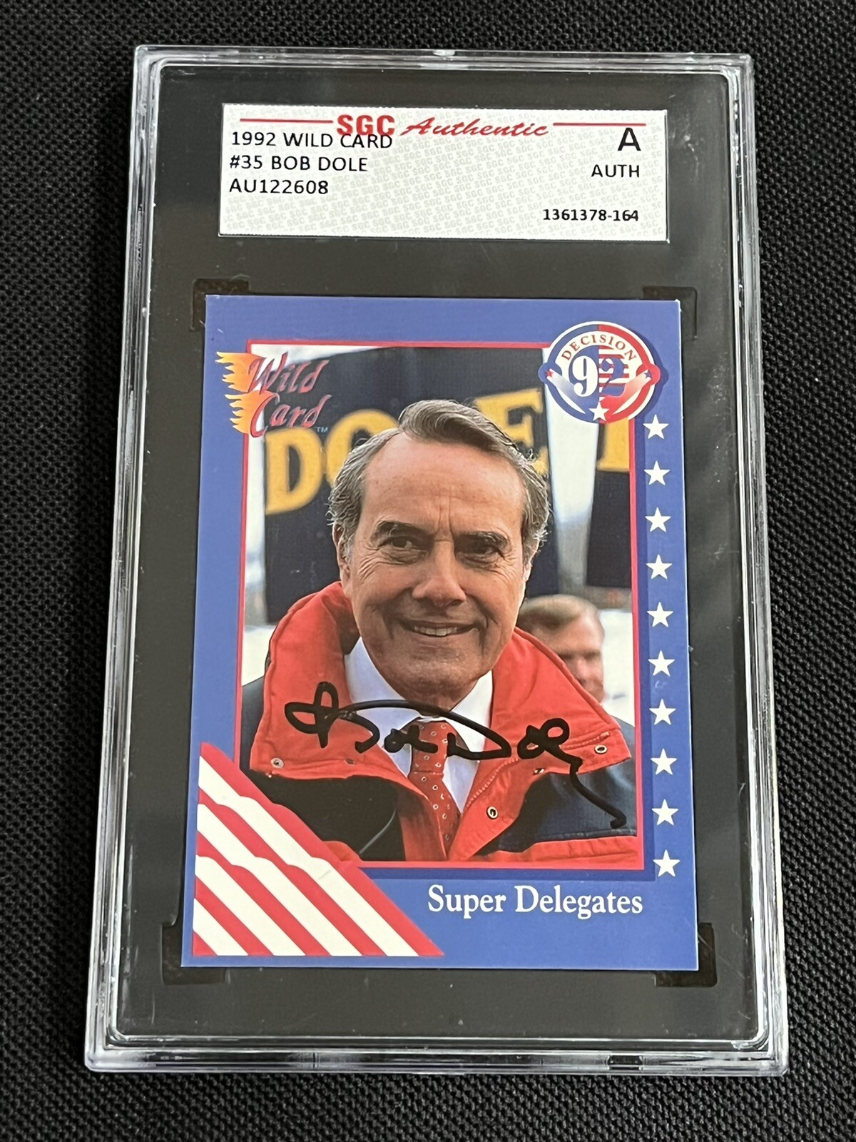 BOB DOLE 1992 WILD CARD DECISIONS SIGNED AUTOGRAPHED CARD #35 SGC ...