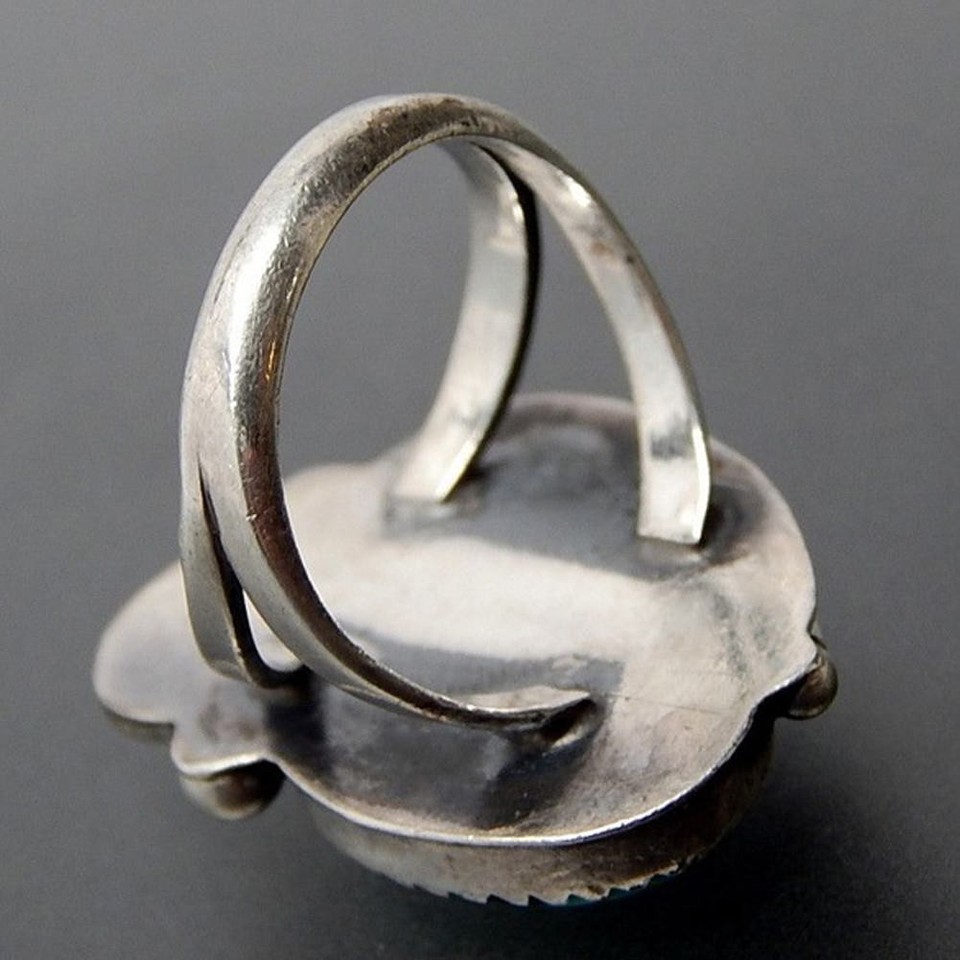 Vintage 925 Silver Plated Turquoise Feather Gypsy Rings Wedding Boho ...