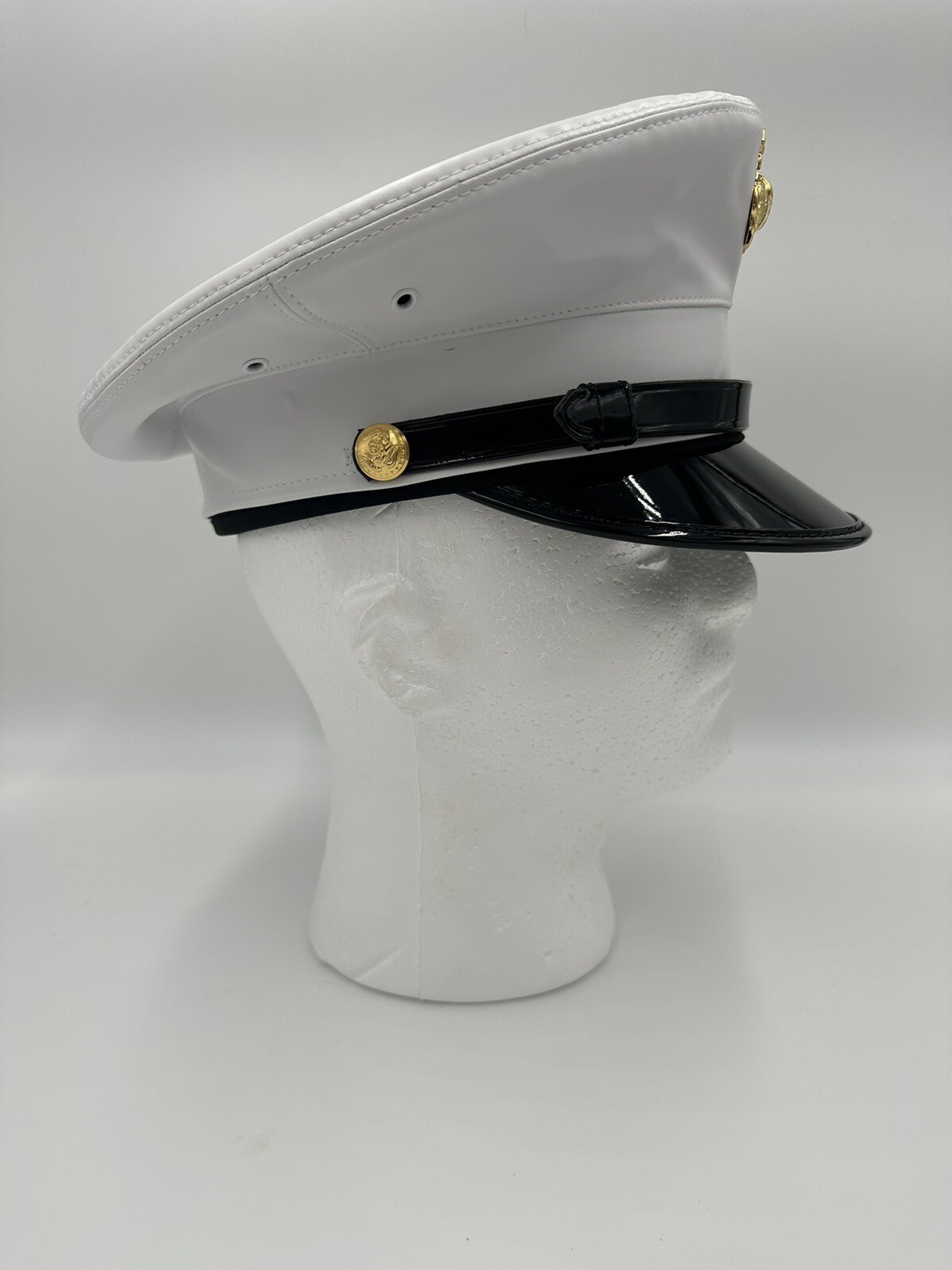 Size 7 USMC Marine Corps Dress Blue Enlisted Vinyl Service White Dress ...